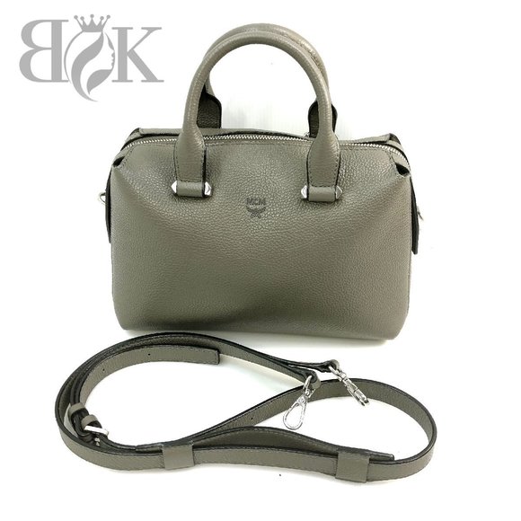 MCM | Bags | Mcm Mini Shoulder Bag Leather Grey X | Poshmark